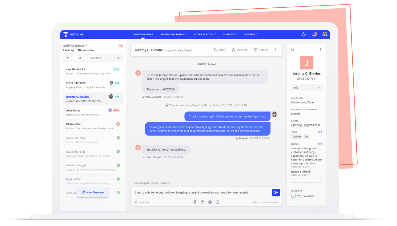Messaging Conversation Dashboard