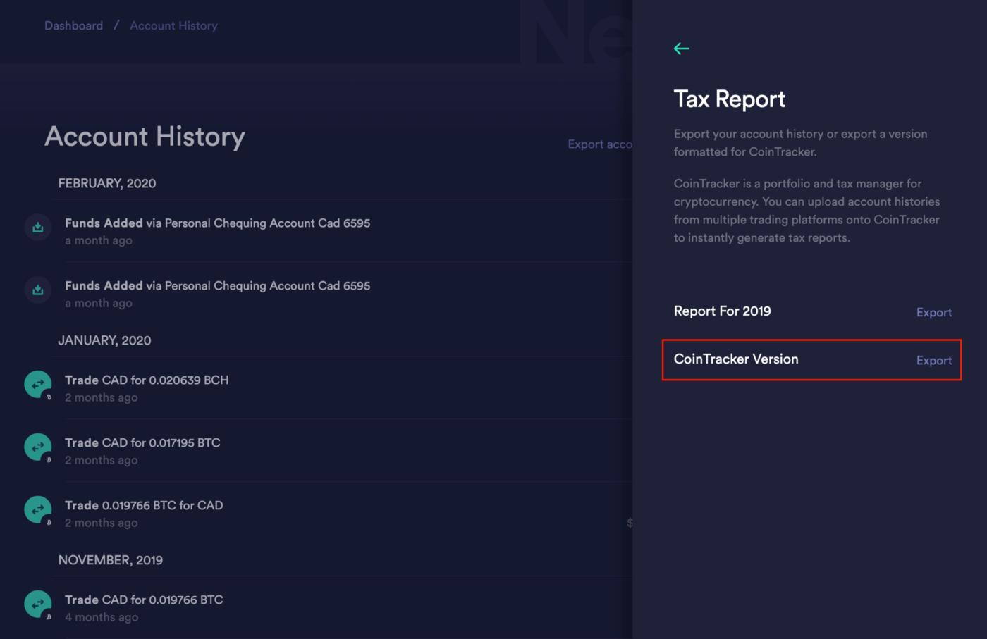 How to upload your Newton transaction history to CoinTracker. | Newton Blog