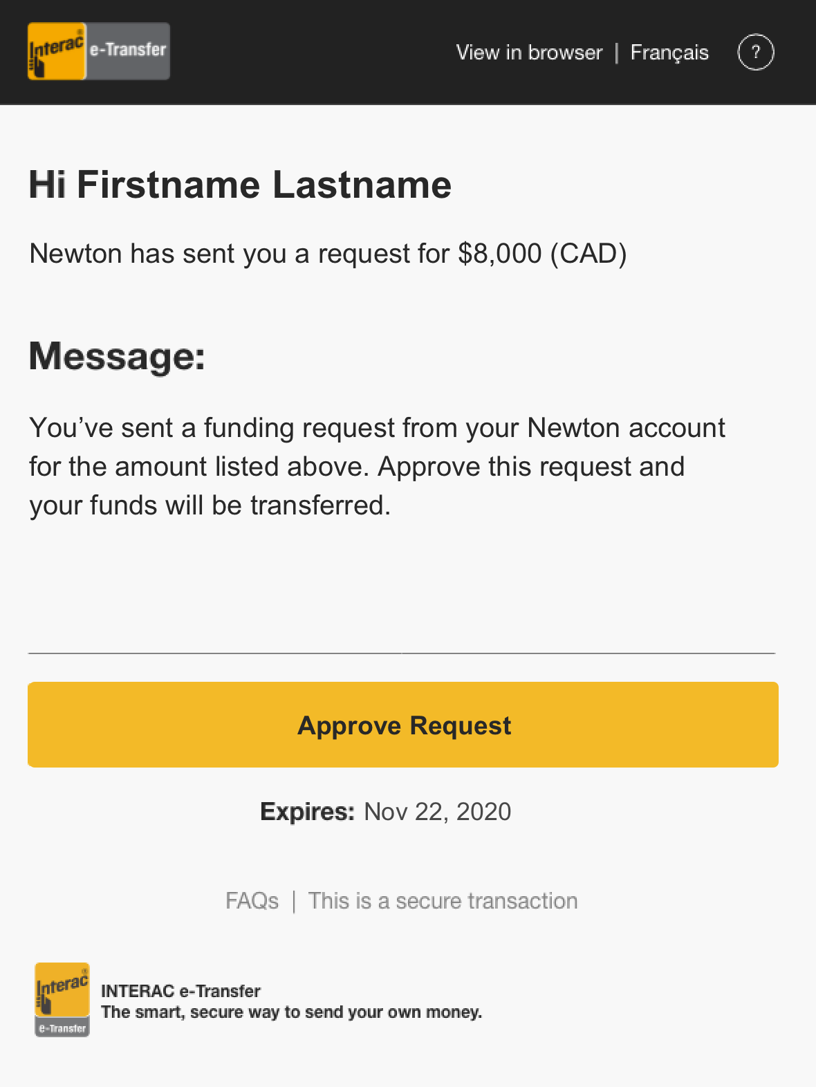 Fund and Withdraw for free with Interac® e-Transfers. | Newton Blog