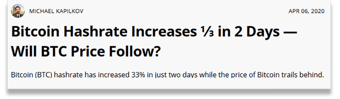 Price and Hash Rates: Which Follows Which? | Newton Blog