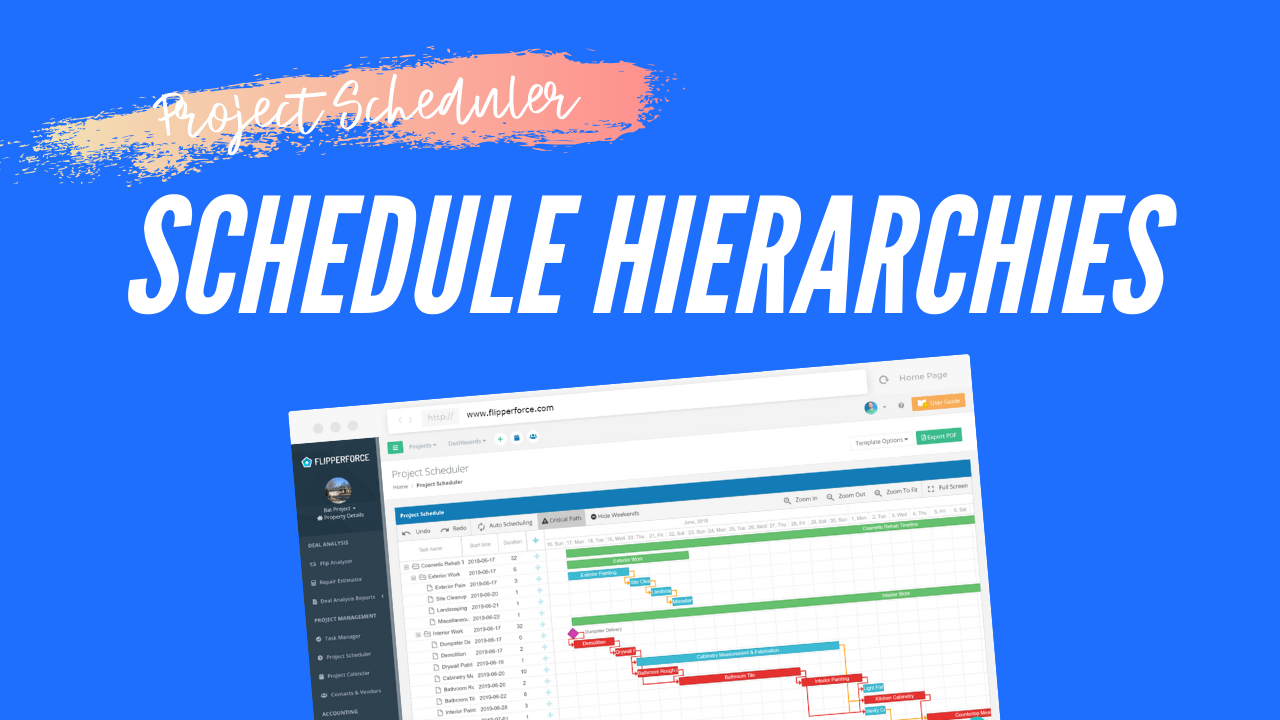 Creating Schedule Hierarchies & Grouping Tasks | House Flipping Blog