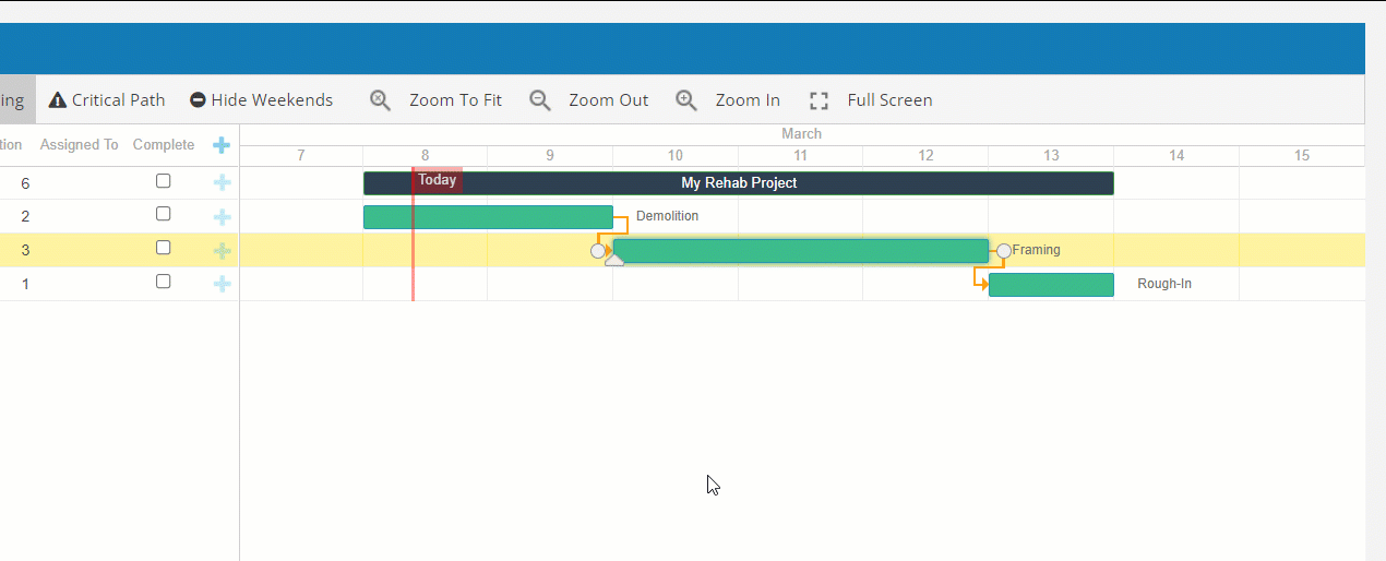 How do I delete a connection/link between tasks on the Project ...