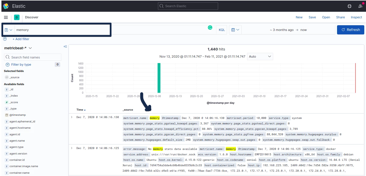 Monitoring a Docker Container with Elasticsearch, Kibana, and Metricbeat