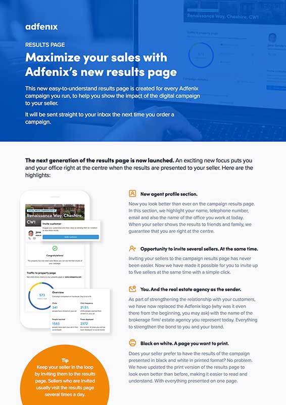 Maximize your sales with Adfenix's new results page