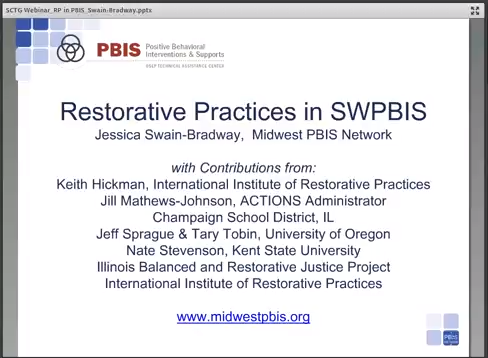 Center on PBIS | Video: Restorative Practices in PBIS (SCTG Webinar)