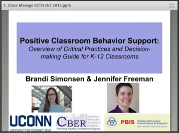 Center on PBIS | Video: Positive Classroom Behavior Support (SCTG Webinar)