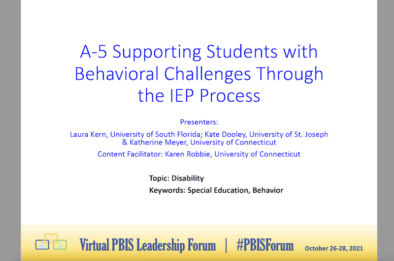 Center on PBIS | Video: [Session A5] PBIS Forum 2021: Supporting ...