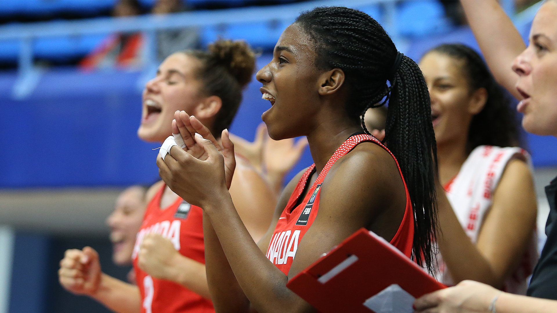 Keishana Washington lighting up the court and leading off of it