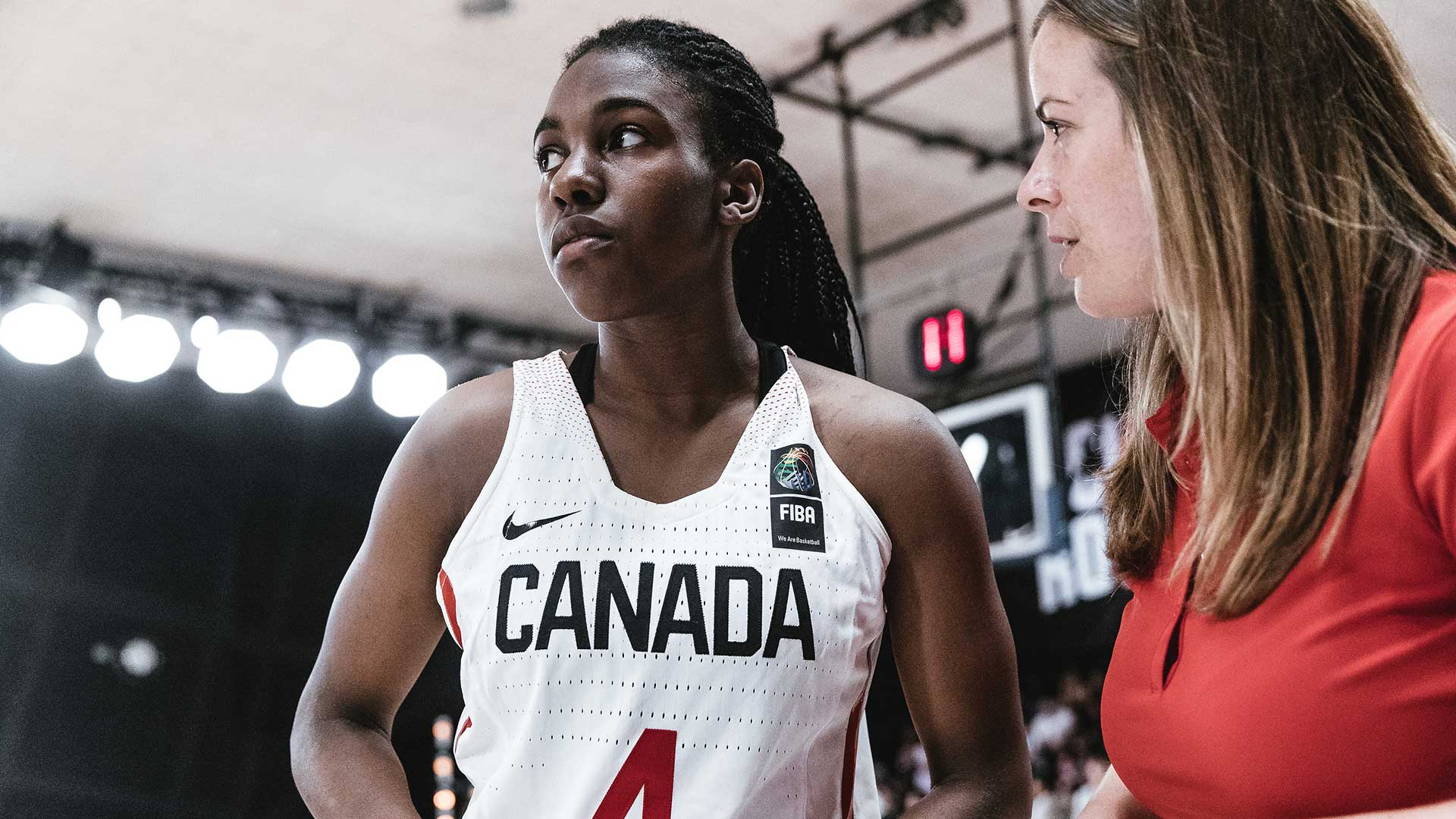 Keishana Washington lighting up the court and leading off of it