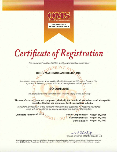 About | Orion Machining & Design