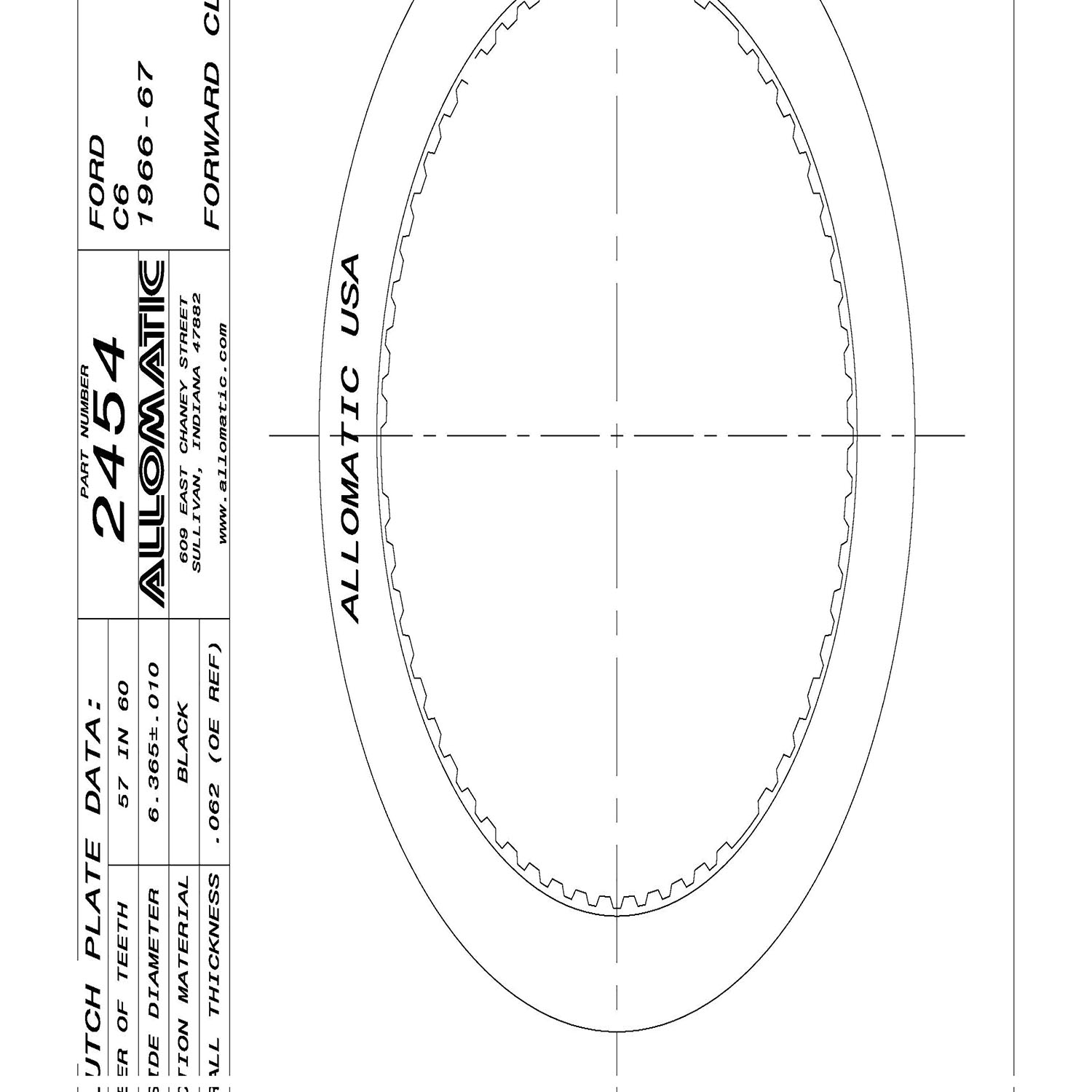 FORD C6 Forward Friction Clutch Plate 512454 | Allomatic