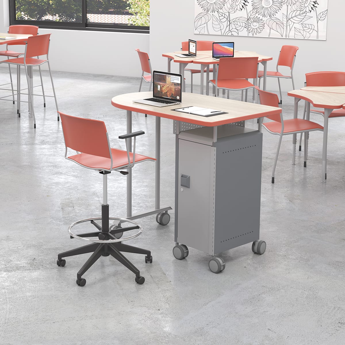 MooreCo Compass Mobile Teacher Workstation