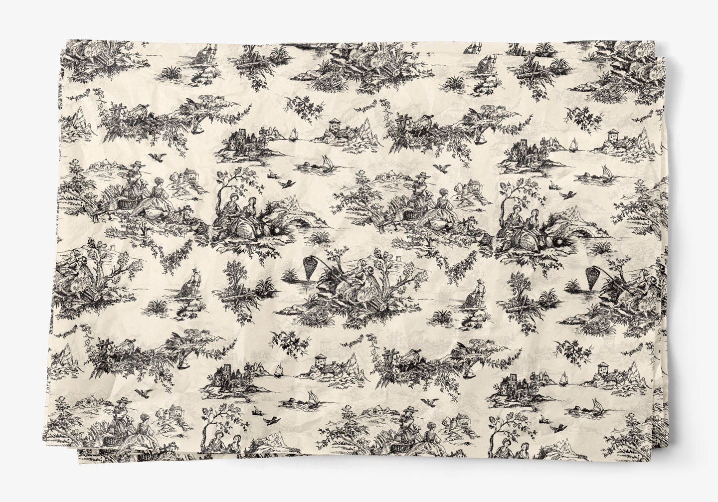 Black Toile Tissue Paper | SatinWrap by Seaman Paper