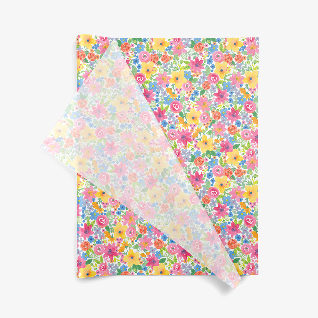 Watercolor Floral Tissue Paper | SatinWrap by Seaman Paper
