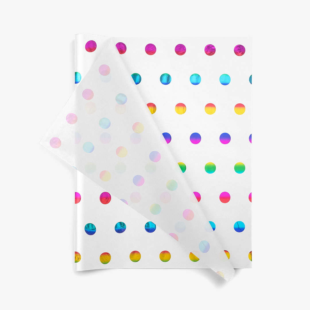 Rainbow Hot Spots Tissue Paper | SatinWrap by Seaman Paper