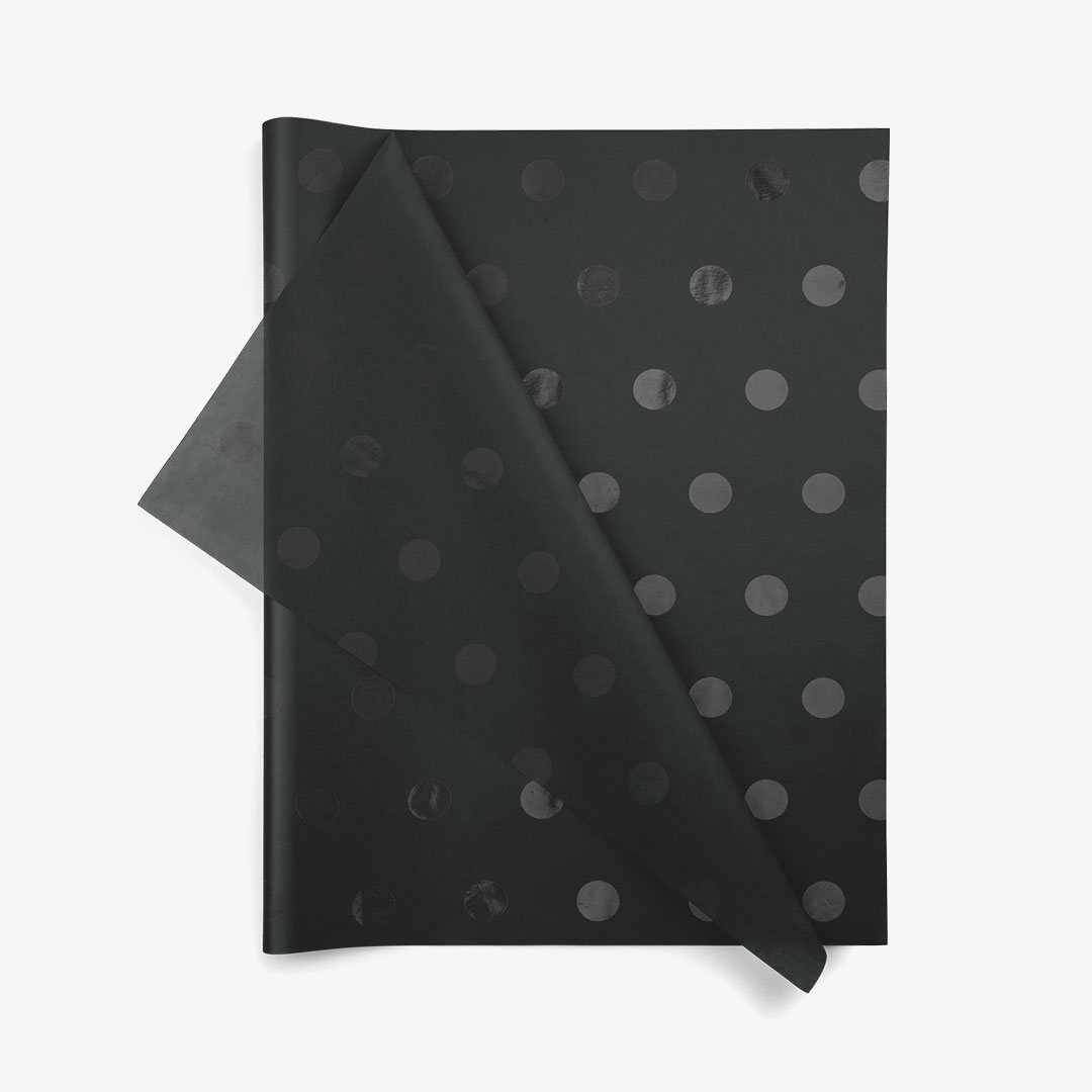 Black on Black Hot Spots Tissue Paper | SatinWrap by Seaman Paper