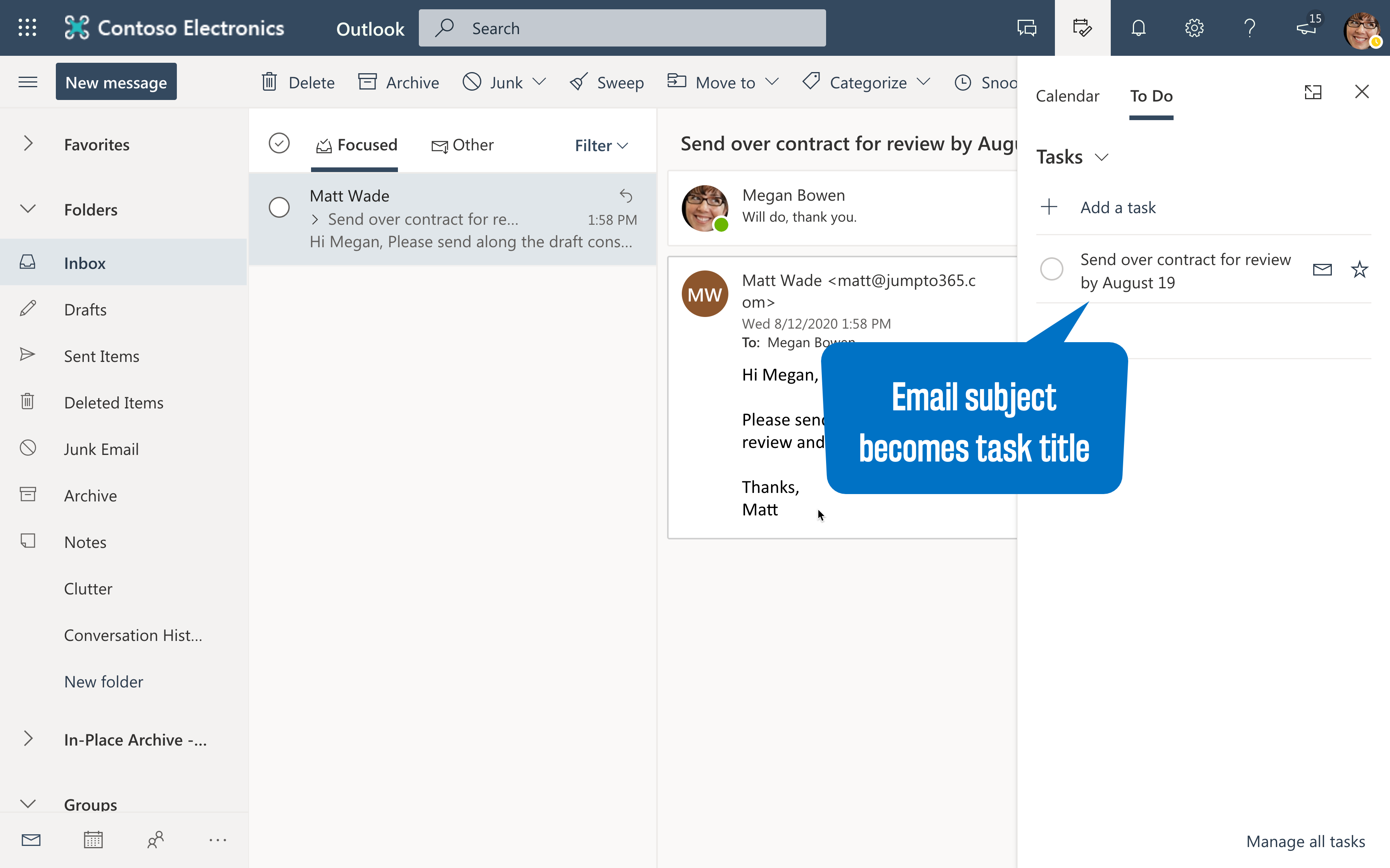 Convert an email into a calendar event or task just by dragging | jumpto365 Blog