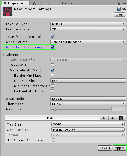 How to Create Transparent Texture For Unity