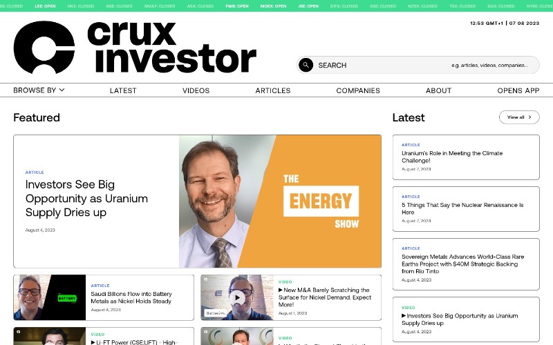 Building Crux Investor's website — Spurwing