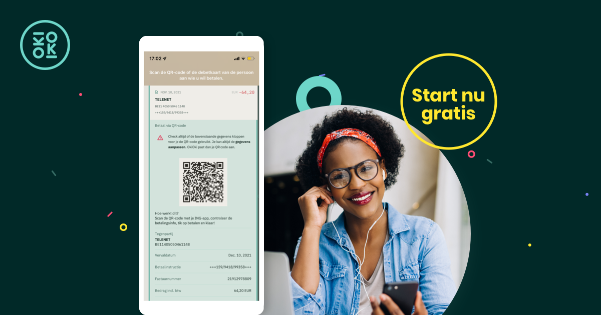 Met OkiOki betaal je je aankoopfacturen via het scannen van een QR code.