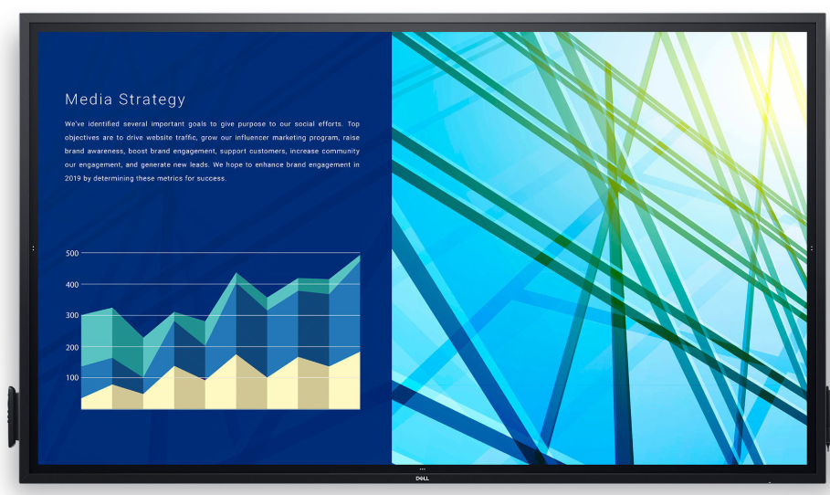 Dell new 86-inch InGlass™ touchscreen monitor for the workplace.
