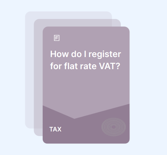 How do I register for flat rate VAT?