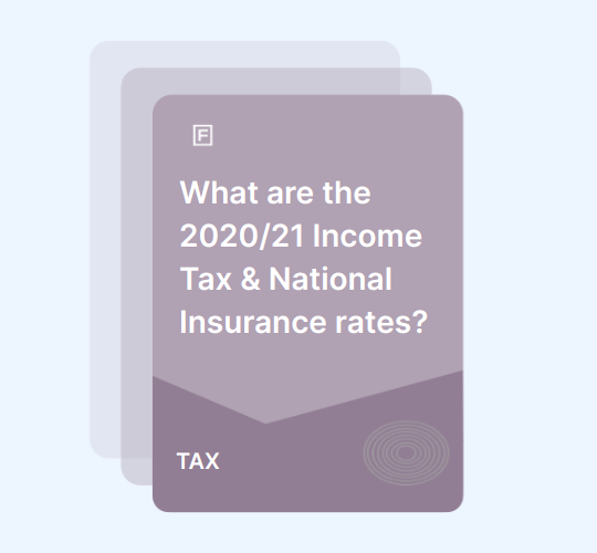 What are the 2020/21 Income Tax & National Insurance rates?