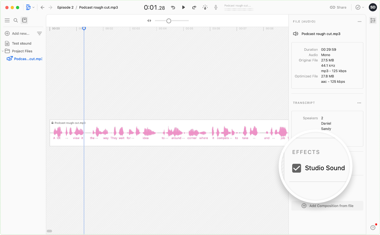 Studio Sound: Noise reduction and speech enhancement - Descript