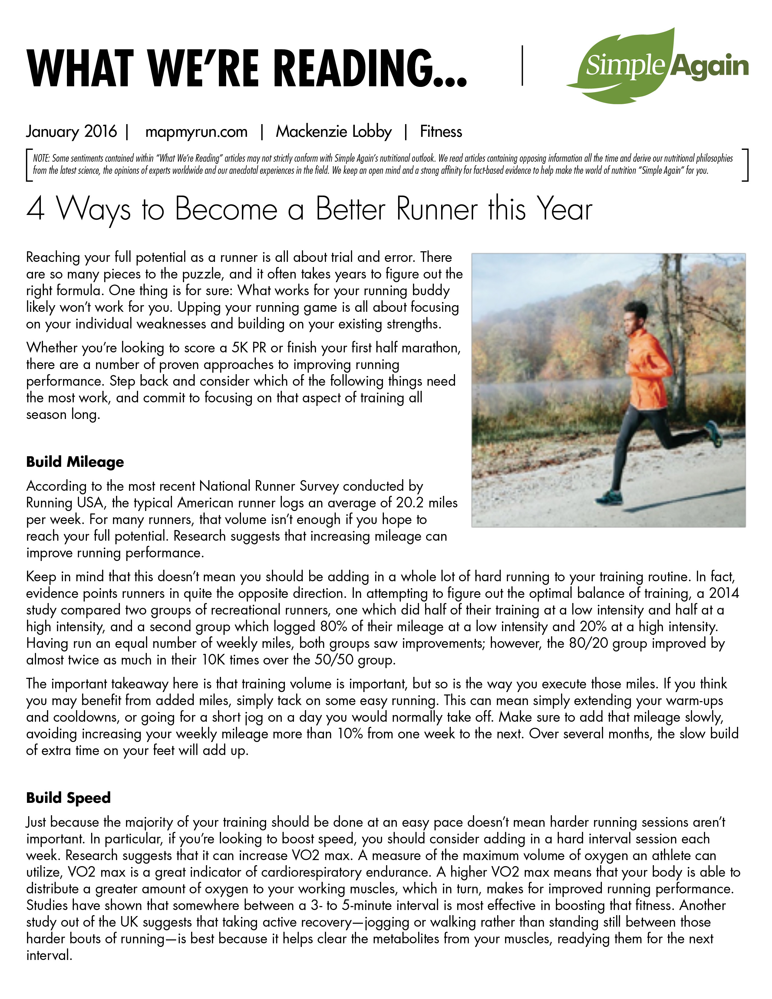 Member's Club | 4 Ways to Become a Better Runner This Year