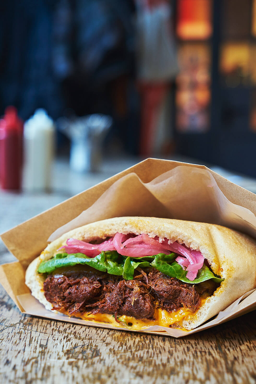 SHUK; MENU. BOROUGH MARKET. TEL AVIV MARKET FOOD. SALADS & PITAS
