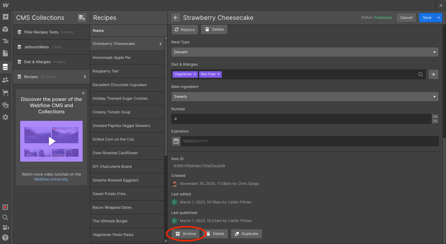 How to Auto-Archive Webflow Collection Items | Jetboost