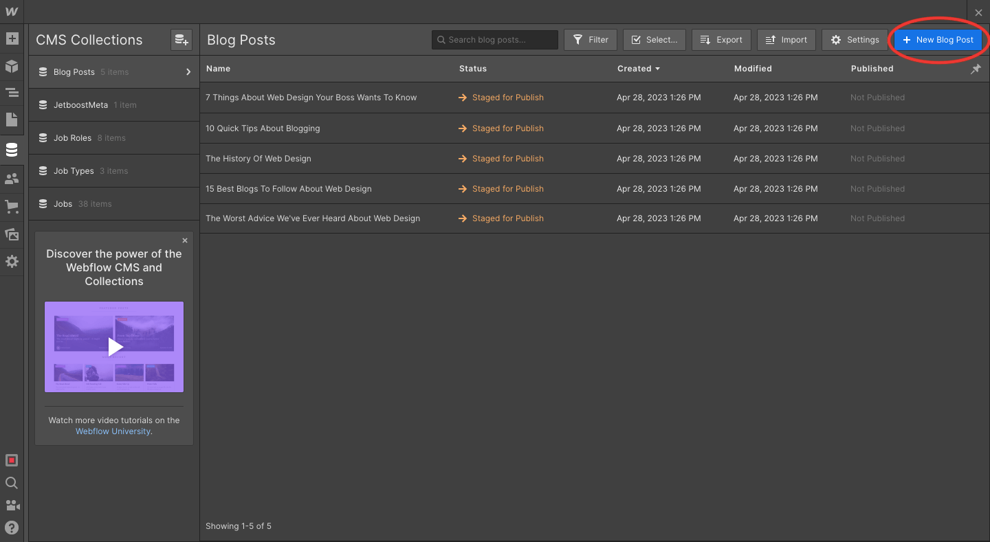 How to Create a Blog on Webflow | Jetboost