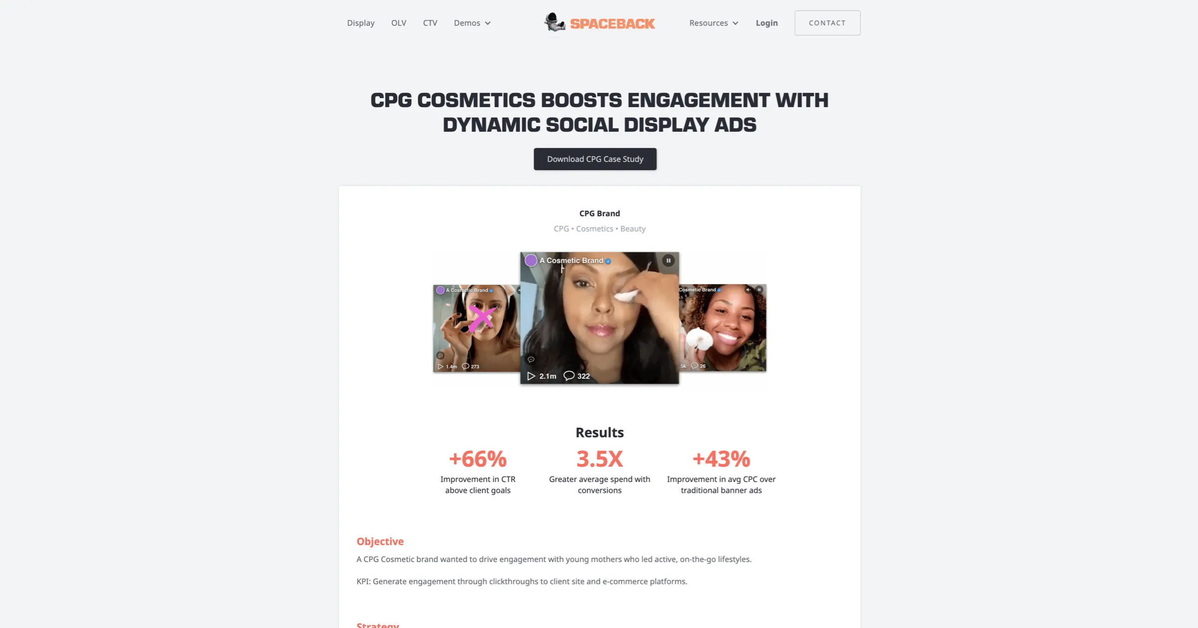 CPG Cosmetics Boosts Engagement with Dynamic Social Display Ads