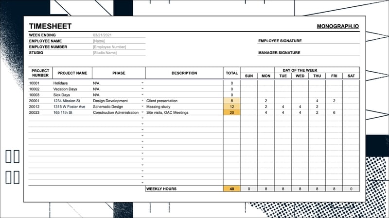 Architecture Project Staffing Plan Template