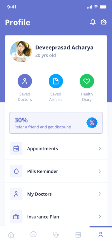 Free Template for Digital Clinic Mobile App | Akveo
