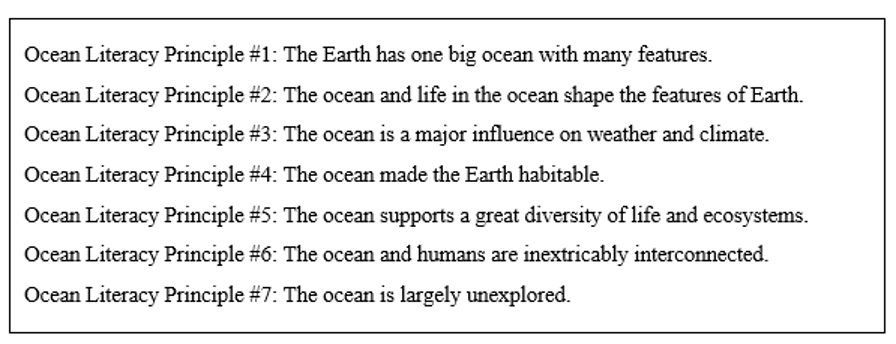 Ocean (Dis)Connections: Values, Ocean Literacy and Stewardship
