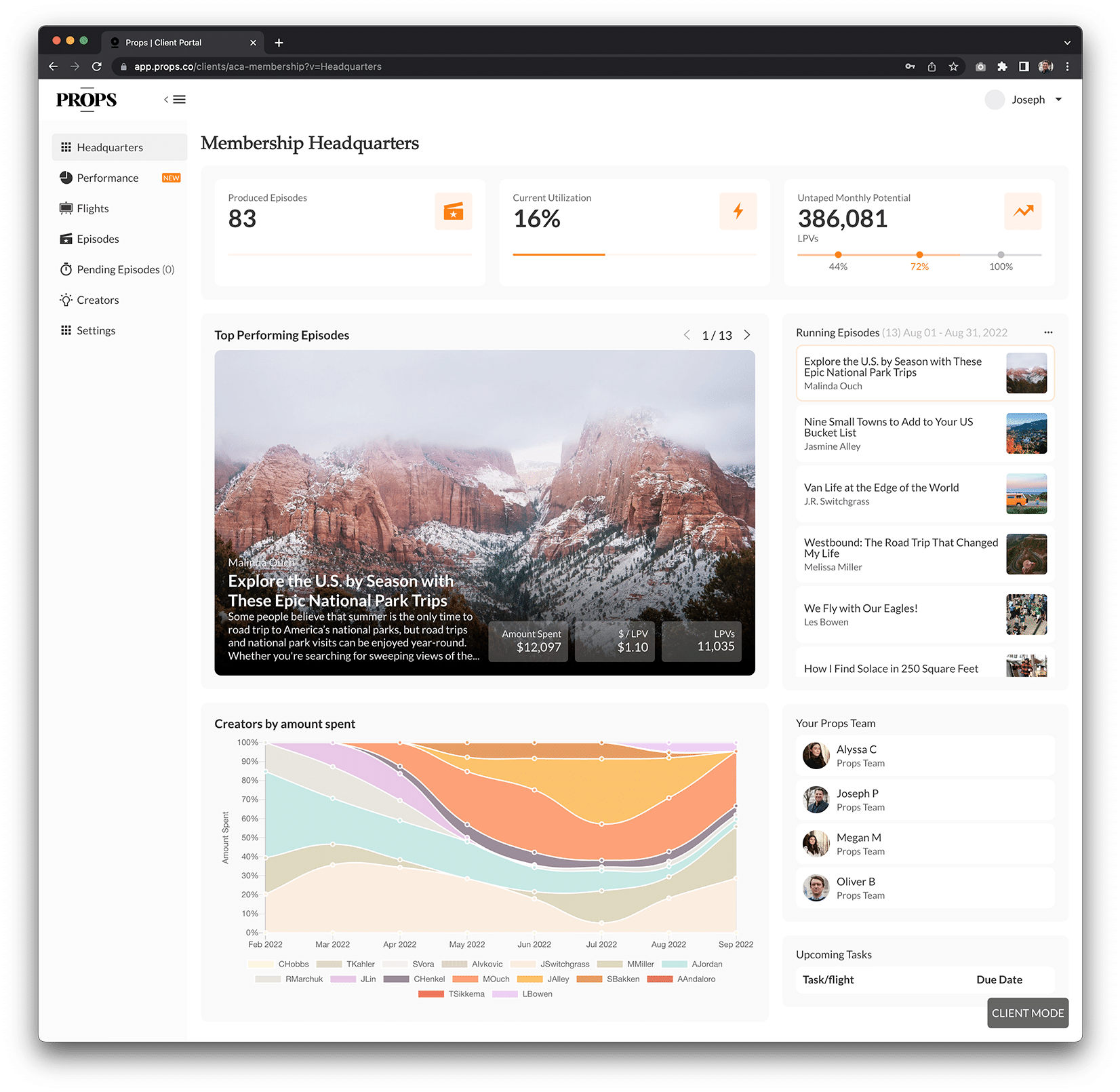 New Props Headquarters and Dashboard