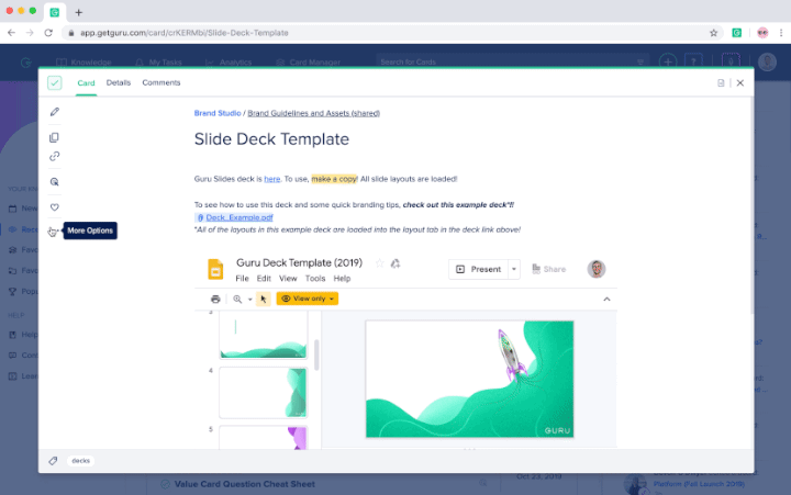 Key Features Of Guru's Knowledge Management Software