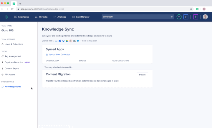 Key Features Of Guru's Knowledge Management Software