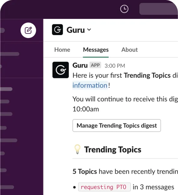 Key Features Of Guru's Knowledge Management Software