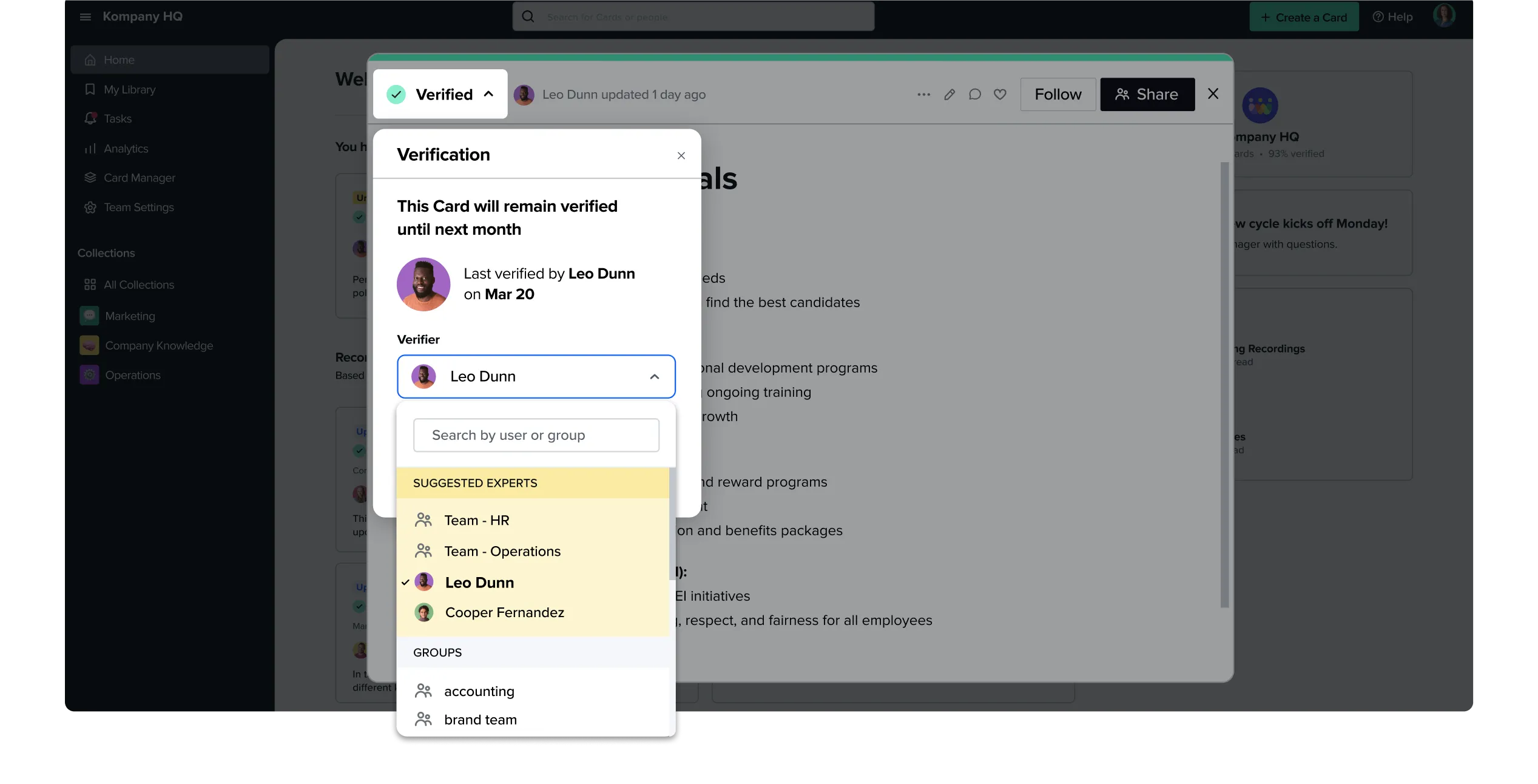 Key Features Of Guru's Knowledge Management Software