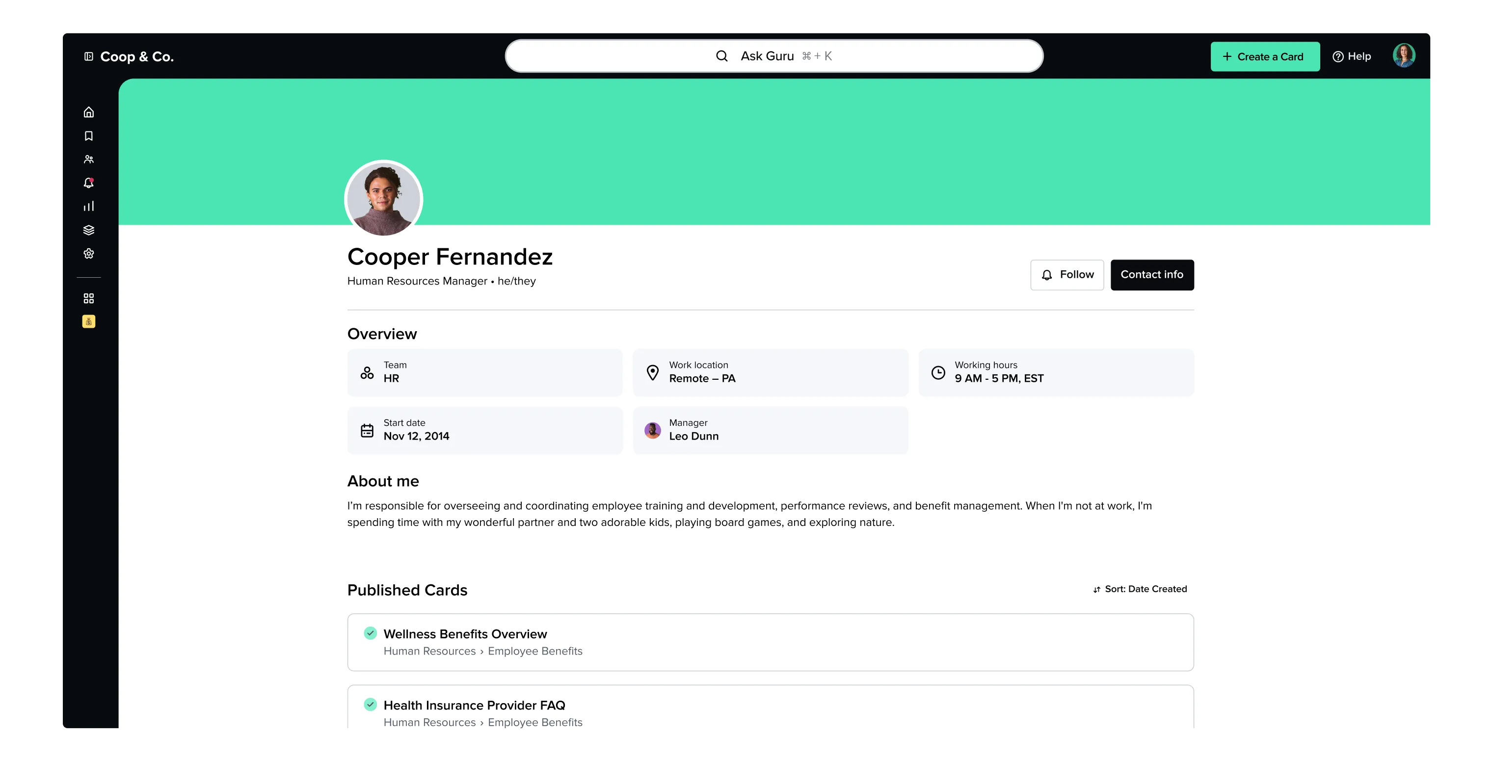 Key Features Of Guru's Knowledge Management Software