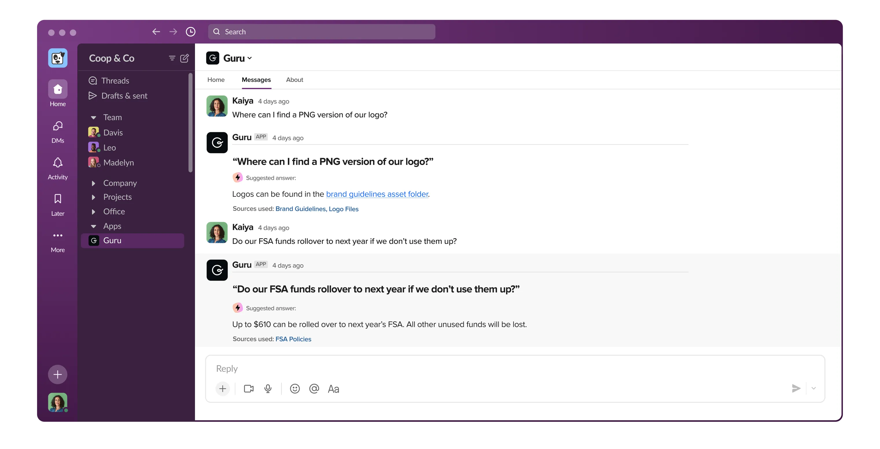 Key Features Of Guru's Knowledge Management Software