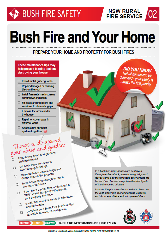 How to prepare your home in the event of bushfires