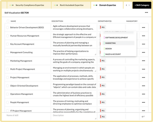 Build a modern interactive team skill matrix