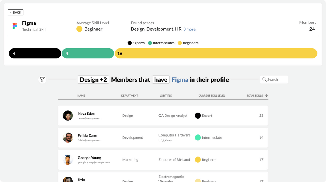 Build a modern interactive team skill matrix
