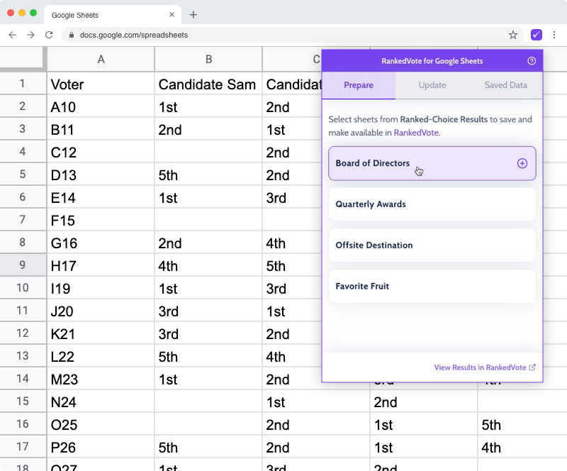 RankedVote: Chrome Extension