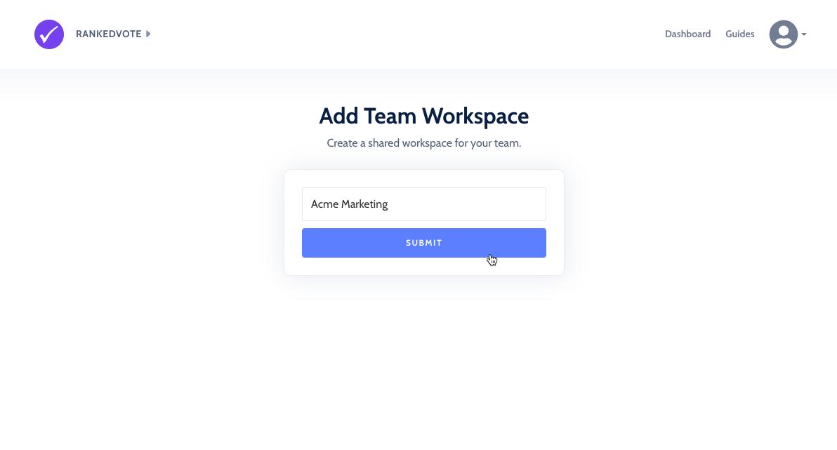 RankedVote: How to Use Team Workspaces