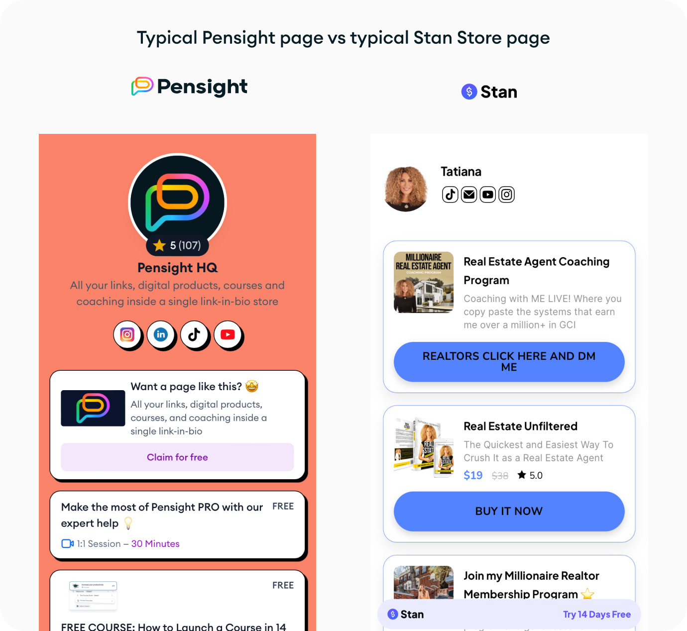 Pensight vs Stan Store - Detailed Comparison