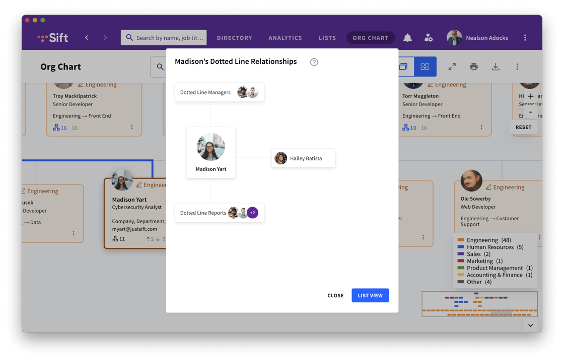 Sift Feature Update: Dotted Line Relationships